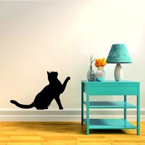 Samolepka na zeď - Sedící kočka (60x38 cm) - PopyDesign