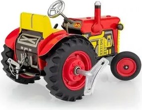 Kovap Traktor Zetor červená / plech - plastové disky / 1:25 / od 5 let