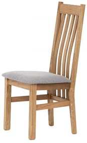 Jídelní židle FLINT — masiv dub, látka, více barev Šedá