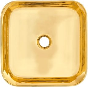 Invena Reja, keramické umyvadlo na desku 390x390x140 mm, zlatá lesklá, INV-CE-39-009-C