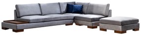 Atelier del Sofa Rohová sedací souprava Tulip Corner Right With Pouf - Dark Grey, Tmavá Šedá