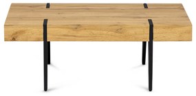 AUTRONIC Konferenční stolek 110x60x42, MDF divoký dub, kov černá matná