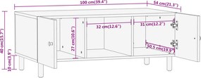vidaXL Konferenční stolek 100 x 54 x 40 cm masivní mangovník [356903] Barva: Černá