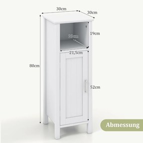 Costway Koupelnová skříňka do ložnice kuchyně koupelnová do koupelny bílá
