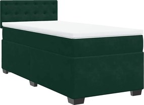 Box spring postel s matrací tmavě zelená 100x200 cm samet 3286249