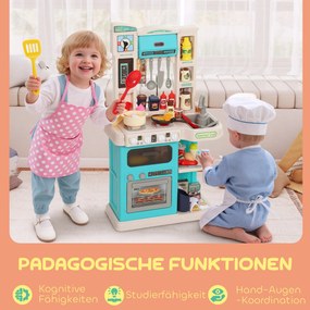 AIYAPLAY 92dílná kuchyňská sada pro děti, kohoutek, plast, 3-6 let, zelená