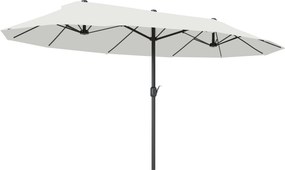 Outsunny Dvouzónový Slunečník 455 x 265 cm, Slunečník UV Ochrana s Ručním Kloubem, Balkónový Slunečník Plážový Slunečník Odolný Větru pro Pláž, Balkó…