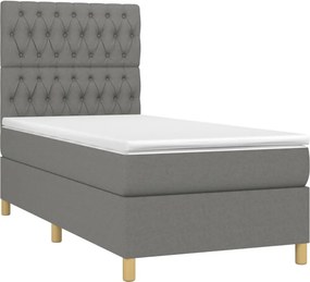 Box spring postel s matrací tmavě šedá 100 x 200 cm textil 3142554