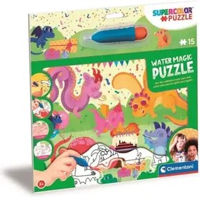 Clementoni PUZZLE s malováním vodou Water Magic: Dráčci / 15 dílků / o