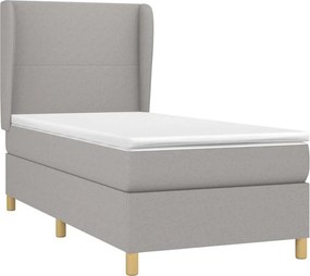 Box spring postel s matrací světle šedá 80 x 200 cm textil 3128317