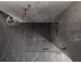 Mexen Lunar-F, skládací sprchový kout pravý 100 x 100 cm, 8mm čiré sklo, růžové zlato 836-100-100-60-00-P