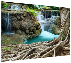 Obraz řeky s vodopády (100x70 cm)