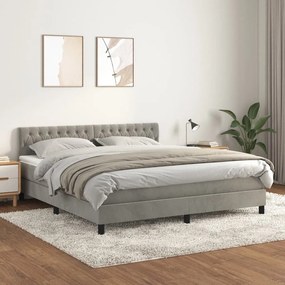 Box spring postel s matrací světle šedá 180x200 cm samet