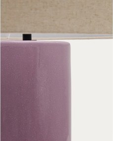 Fialová/béžová stolní lampa s textilním stínidlem (výška 52 cm) Toneric – Kave Home