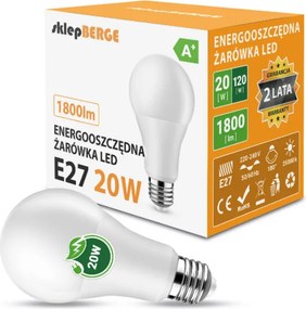 BERGE LED žárovka - E27 - A80 - 20W - 1800Lm - teplá bílá