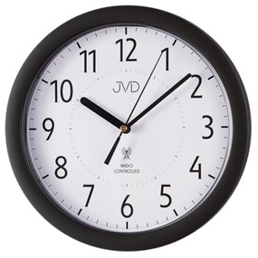 JVD Černé přesné moderní rádiem řízené hodiny JVD RH612.14