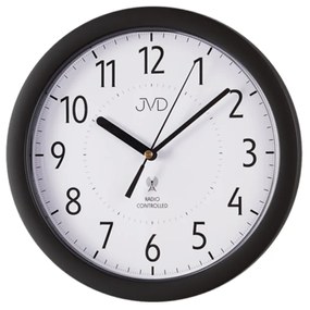 JVD Černé rádiem řízené hodiny JVD RH612.14