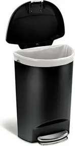 Simplehuman Pedálový odpadkový koš  – 50 l / půlkulatý / černý plast