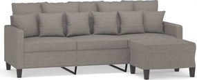 3místná pohovka s podnožkou taupe 180 cm textil 3201096