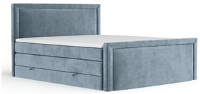 Modrá boxspring postel s úložným prostorem 160x200 cm Lavenda – Maison de Rêve