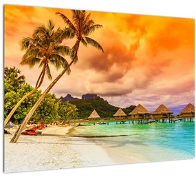 Skleněný obraz - Ostrov Bora Bora (70x50 cm)