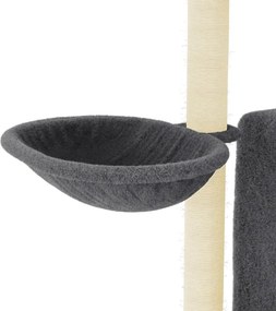 Škrabadlo pro kočky se sisalovými sloupky tmavě šedé 96,5 cm 172078