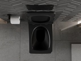 Mexen Vera wc mísa Rimless se sedátkem s pomalým zavíráním slim, duroplast, černá matná - 30164070