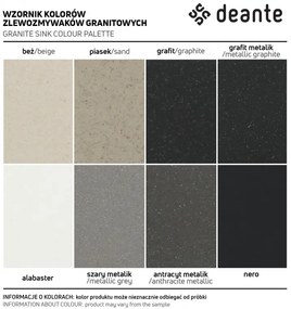 DEANTE EVORA ZQJ_A113 Jednodřez s odkapem, granit alabastr - Deante