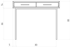 Toaletní stolek z dubového dřeva 97x45 cm Abies – The Beds