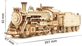 RoboTime 3D dřevěná skládačka Parní lokomotiva