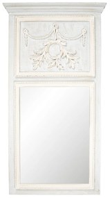 Nástěnné zrcadlo v ozdobném rámu s římsou - 65*120*5 cm
