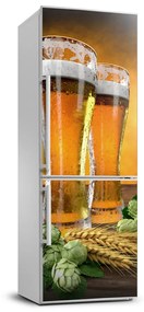 Wallmuralia Nálepka na ledničku Dvě sklenice piva 60x180 cm