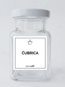 Samolepka na kořenky ČUBRICA bílá 5 × 5 cm tučné písmo