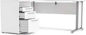 FALCO Psací stůl Office 80400/44 bílá/silver grey