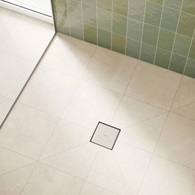 Hansgrohe RainDrain Point, úplná sada podlahové vpusti 150x150 pro dlažbu, kartáčovaná nerezová ocel, HAN-56249800