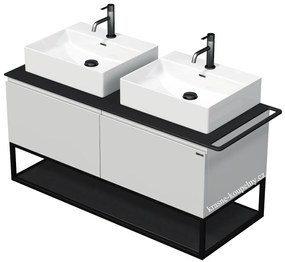 Intedoor koupelnový nábytek TARA 120 cm s 2 umyvadly na desku, 2 zásuvky, TA OALU 120D 2Z KDP Varianta: A0016 Bílá LESK