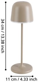 Eglo 900461-LED Stmívatelná venkovní lampa MANNERA 2,2W/5V 1800mAh béžová IP54