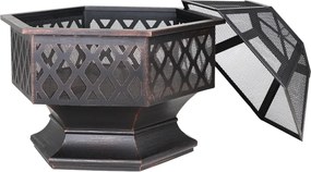 Zahradní ohniště Hexa 70 cm černé