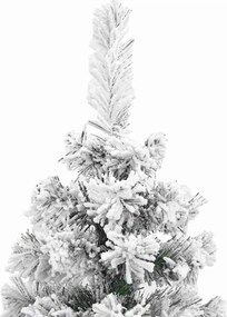 Úzký umělý vánoční stromek zasněžený zelený 150 cm PVC 320953