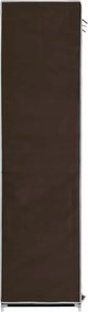 Šatní skříň s přihrádkami a tyčemi hnědá 150x45x175 cm textil 282454