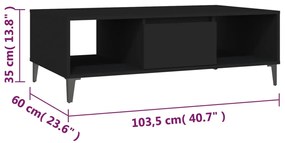 vidaXL Marketos Konferenční stolek černý 103,5 x 60 x 35 cm kompozitní dřevo