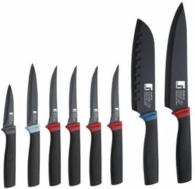 8-dílná sada nožů z nerezové oceli Bergner Nagoya BG-9081-BK / 8 ks / nerez / černá