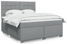 Box spring postel s matrací světle šedá 180 x 200 cm textil 3290567