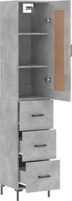 Skříň highboard betonově šedá 34,5x34x180 cm kompozitní dřevo 3200197