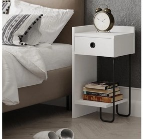 Asir Noční stolek CACTUS 60x29,5 cm bílá/černá AS0840