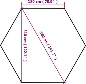 vidaXL Nůžkový skládací party stran hexagon 3,6 x 3,1 m [362009] Barva: Šedá