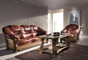Casarredo - Komfort nábytek Rozkládací trojmístná pohovka ROLAND kůže | potah: Kůže S-49,barva: moření 11