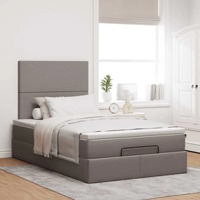 Osmanský rám postele s matrací taupe 120x200cm textil 3313068