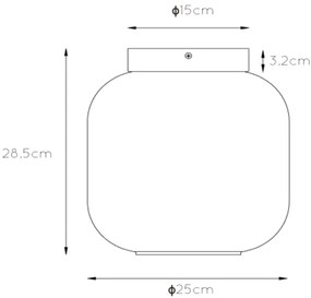 Lucide 45194/25/65 - Stropní svítidlo JOANET 1xE27/40W/230V černá