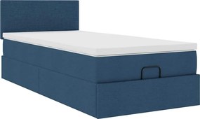 Osmanský rám postele s matrací modrá 90x190cm textil 3311344